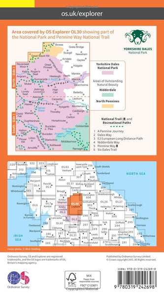OS Explorer OL30 Yorkshire Dales - Northern & Central Areas – Yorkshire ...